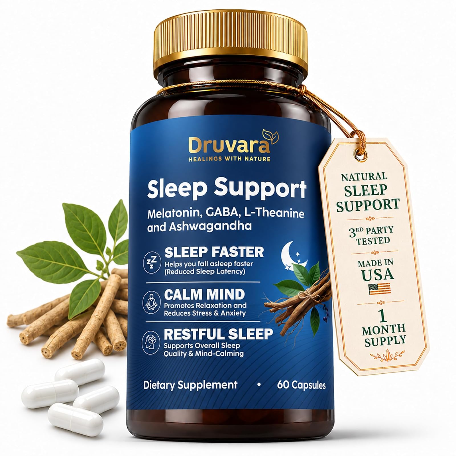 Druvara sleep aid melatonin tablets