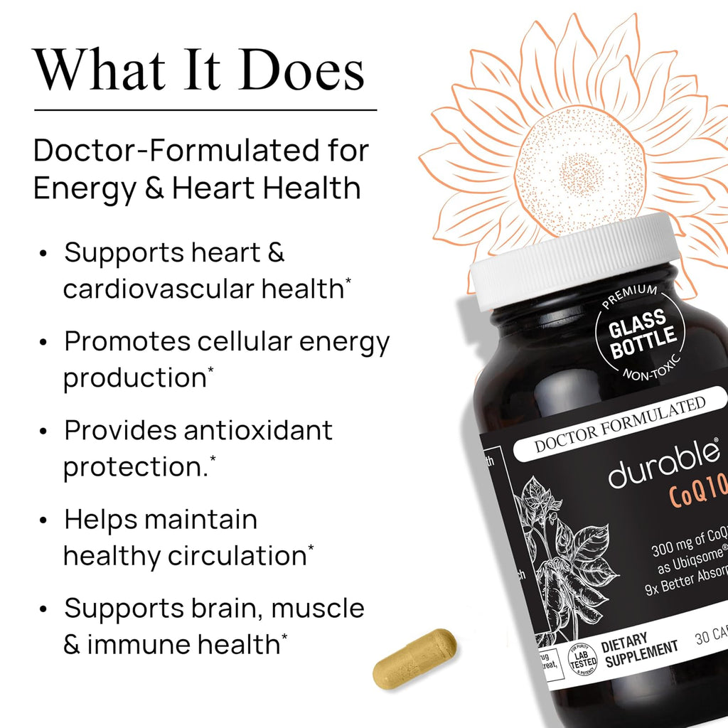 Durable coq10 for antioxidant protection