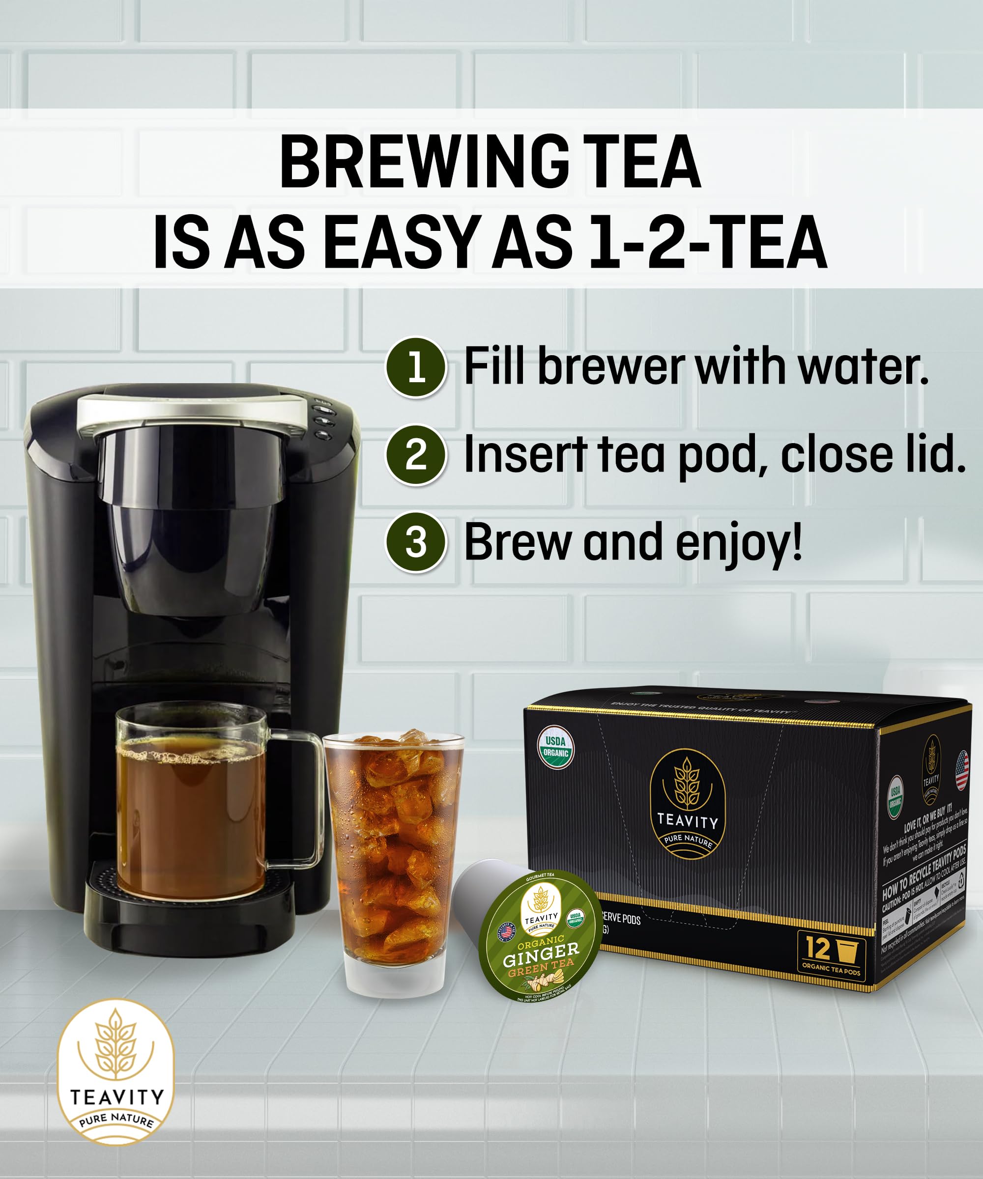 dye free green tea pods