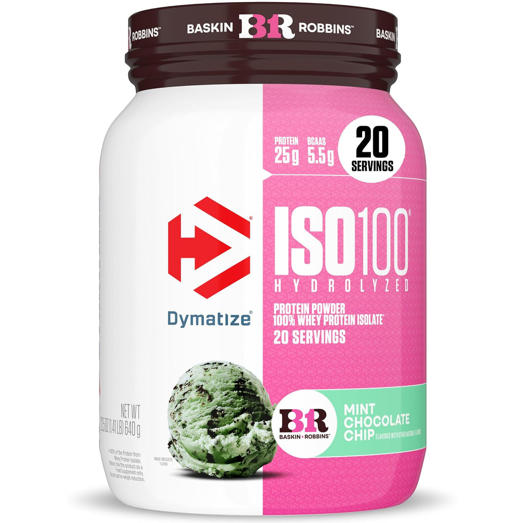 Dymatize ISO100 Mint Chocolate Chip protein powder