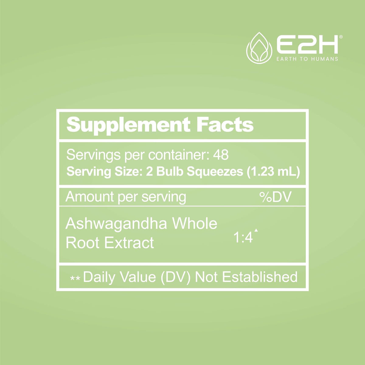 E2H ashwagandha drops for energy