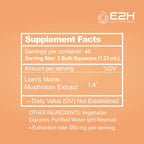 E2H lion's mane mushroom supplement