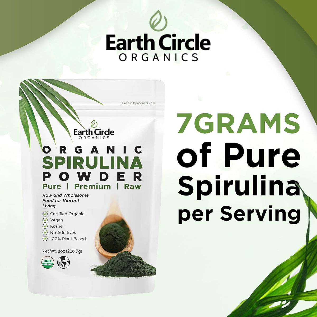 Earth Circle spirulina for vegan diets