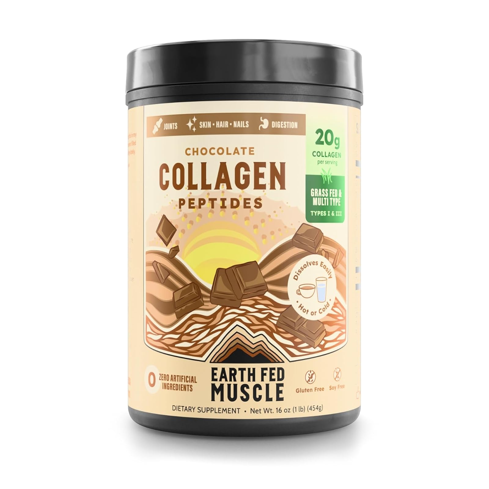 Earth Fed Muscle chocolate collagen peptides