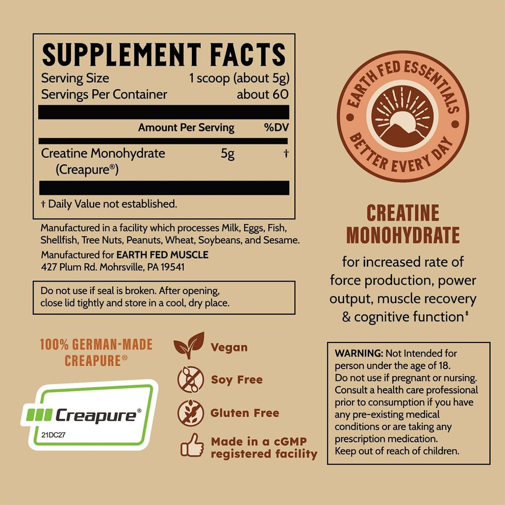 Earth Fed Muscle creatine for strength