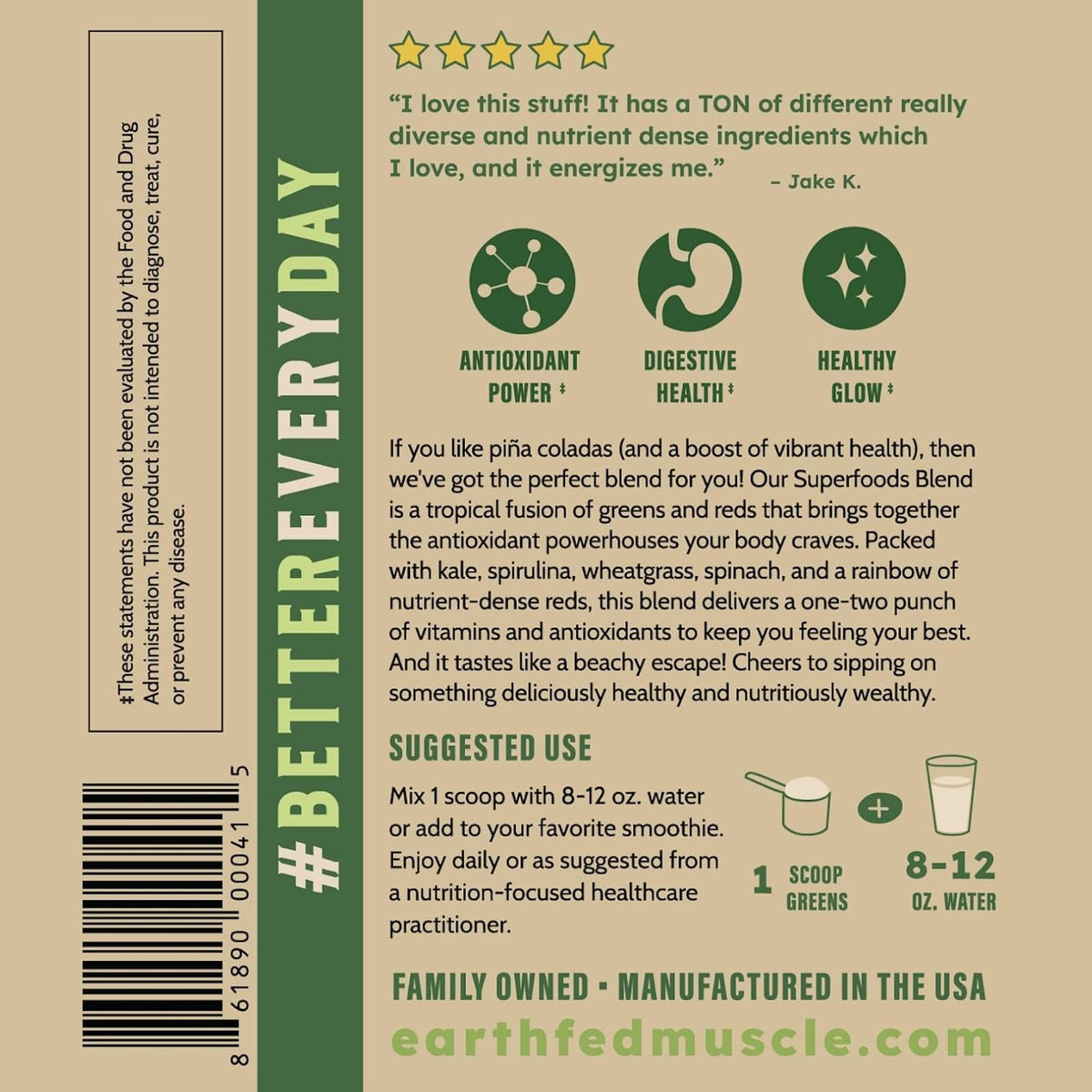 Earth Fed Muscle superfoods for vitality