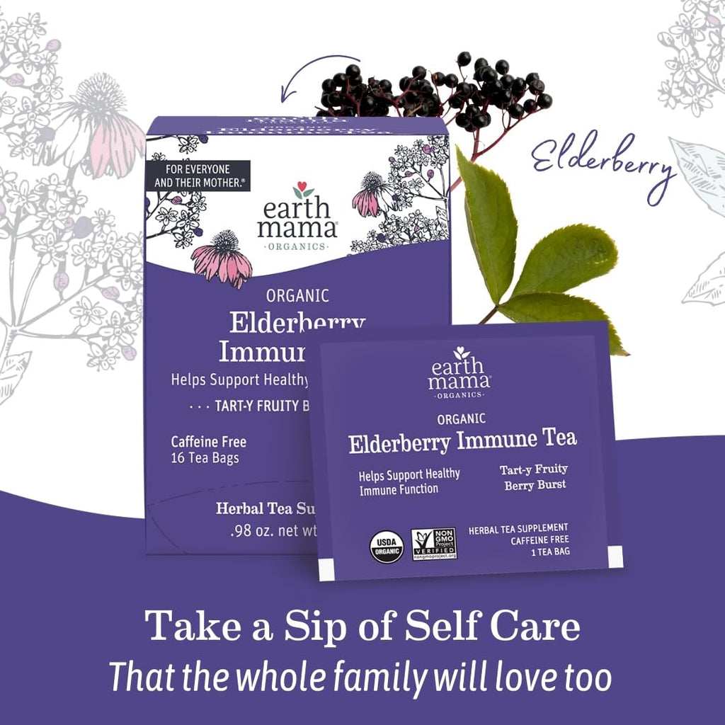 Earth Mama elderberry tea for wellness