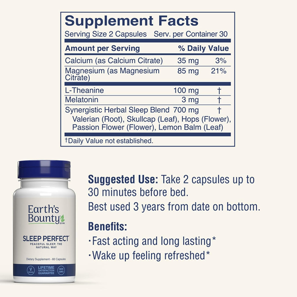 Earth's Bounty melatonin for restful sleep