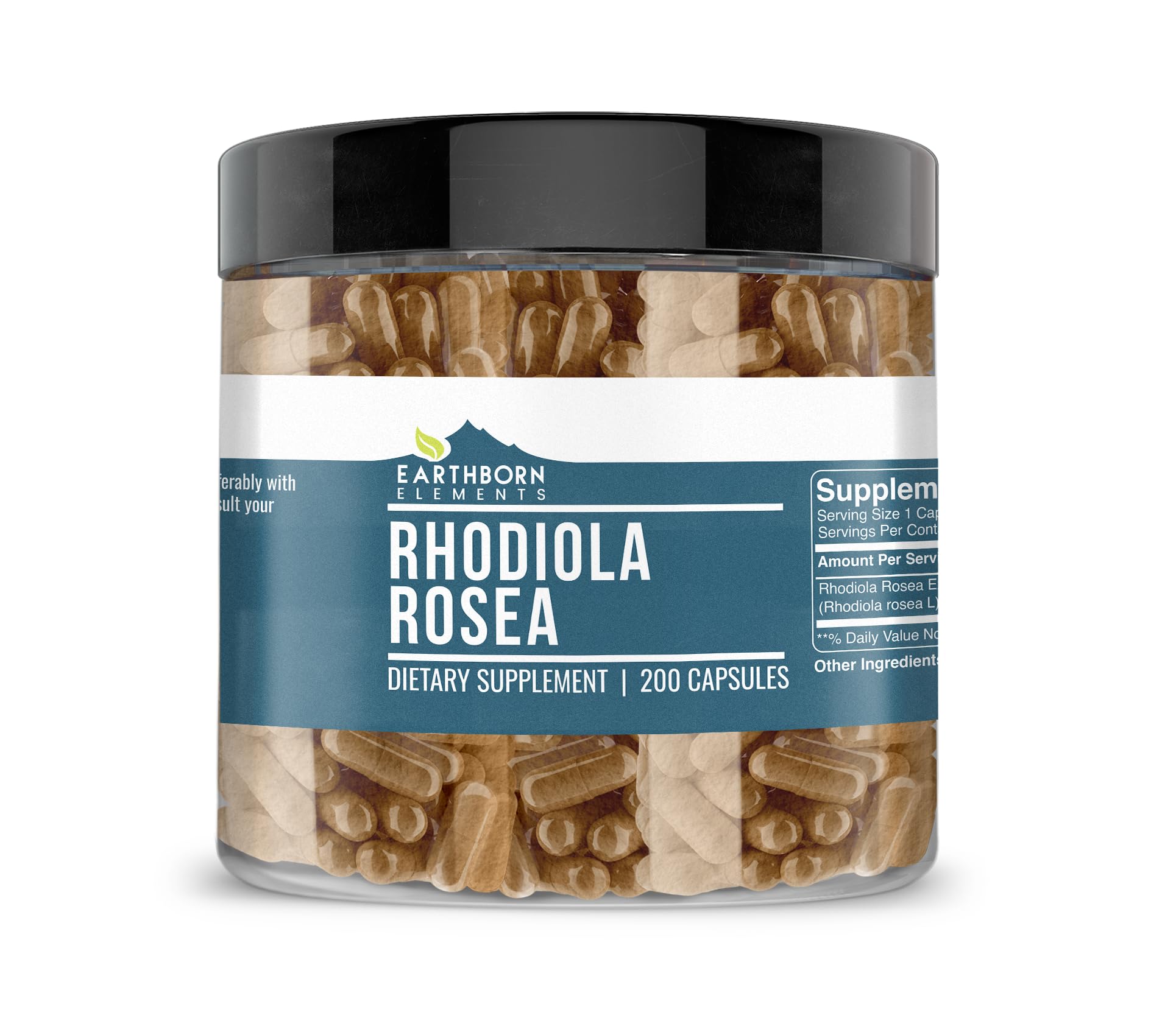 Earthborn Elements Rhodiola capsules for stress relief