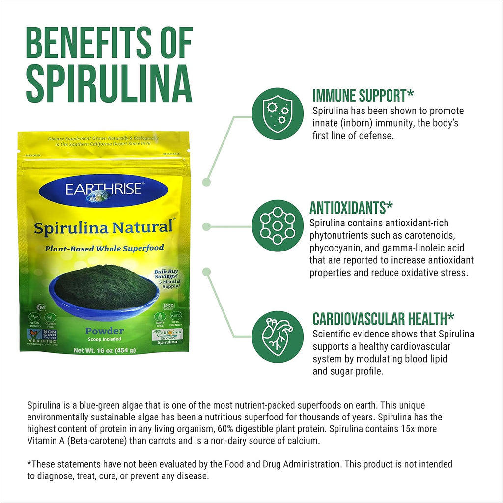 Earthrise spirulina powder for vegan protein