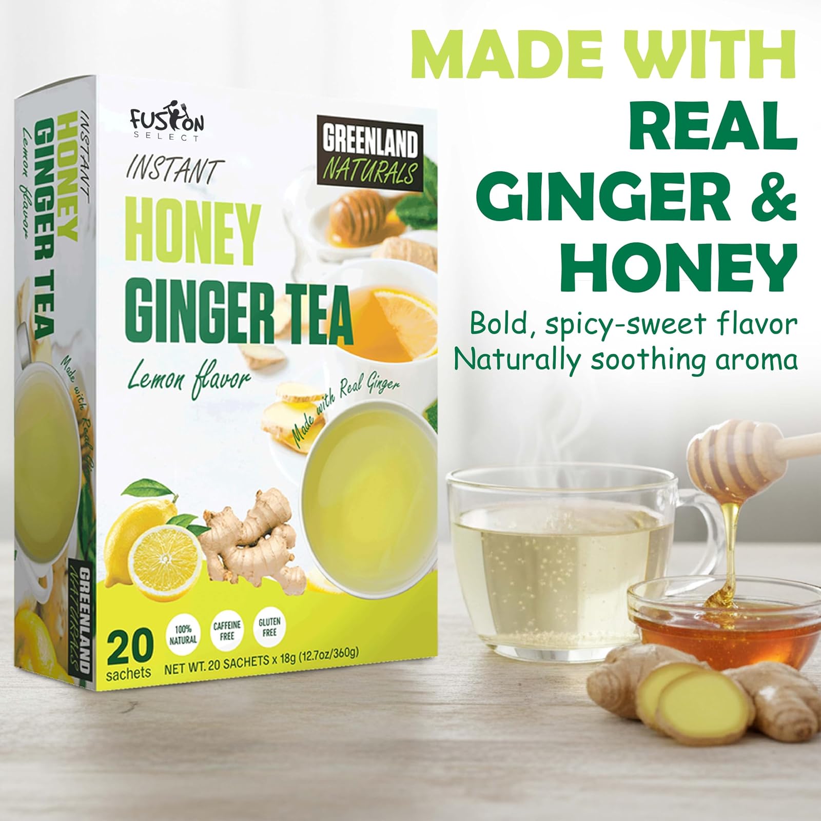 easy dissolve ginger honey tea
