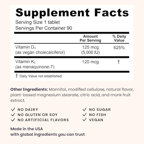 easy melt vitamin D3 K2 supplement