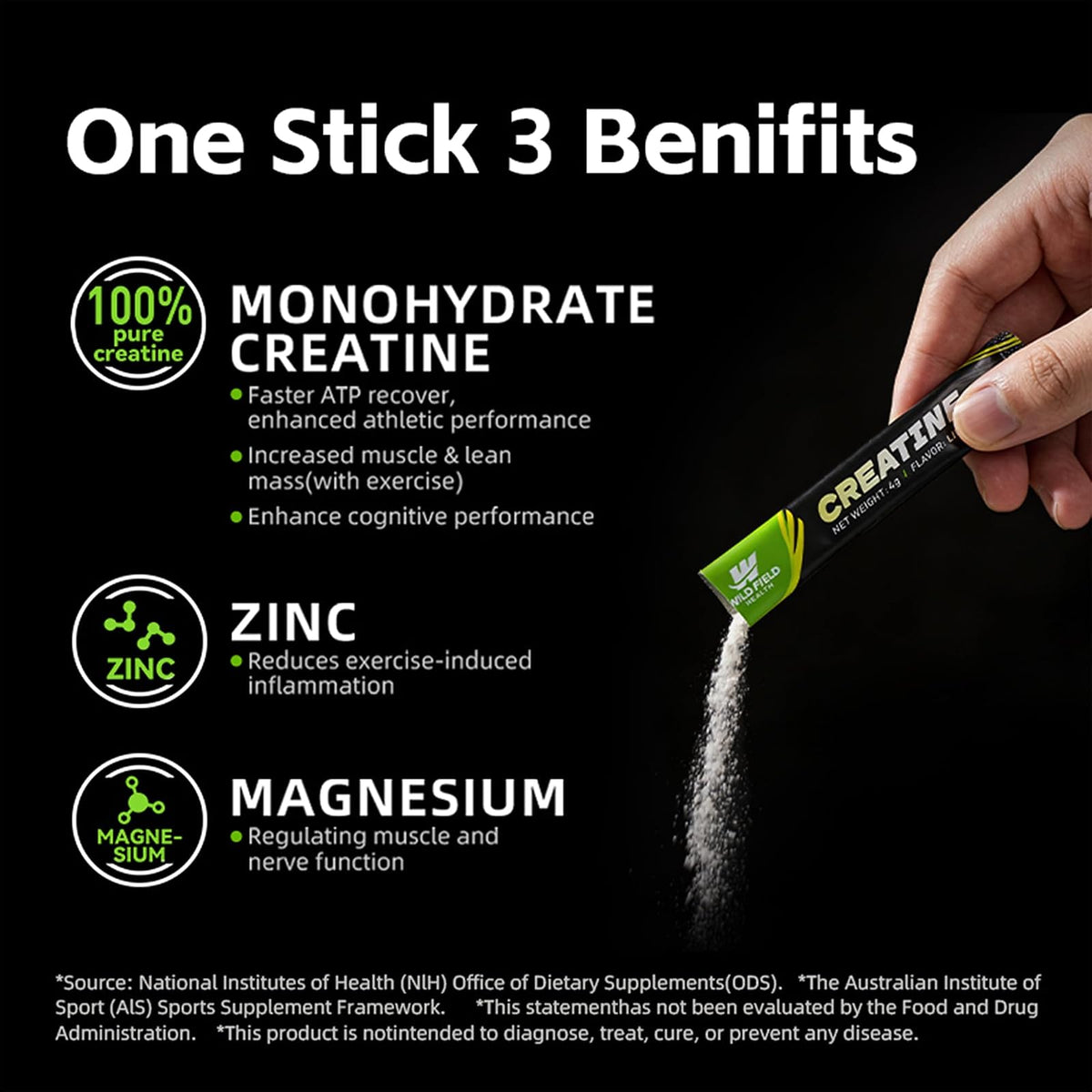 Easy mix creatine powder packets