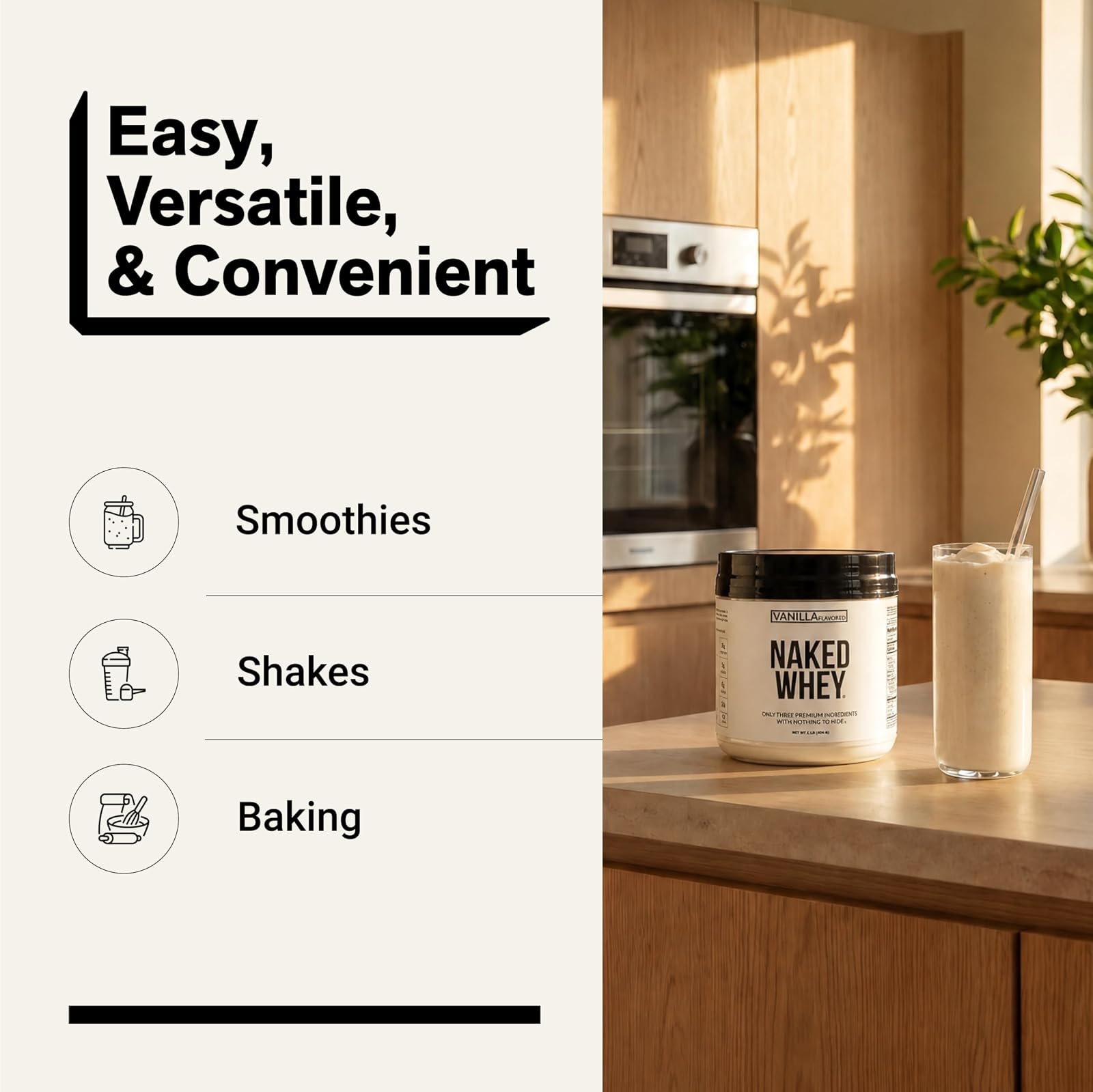 easy-mixing vanilla whey protein