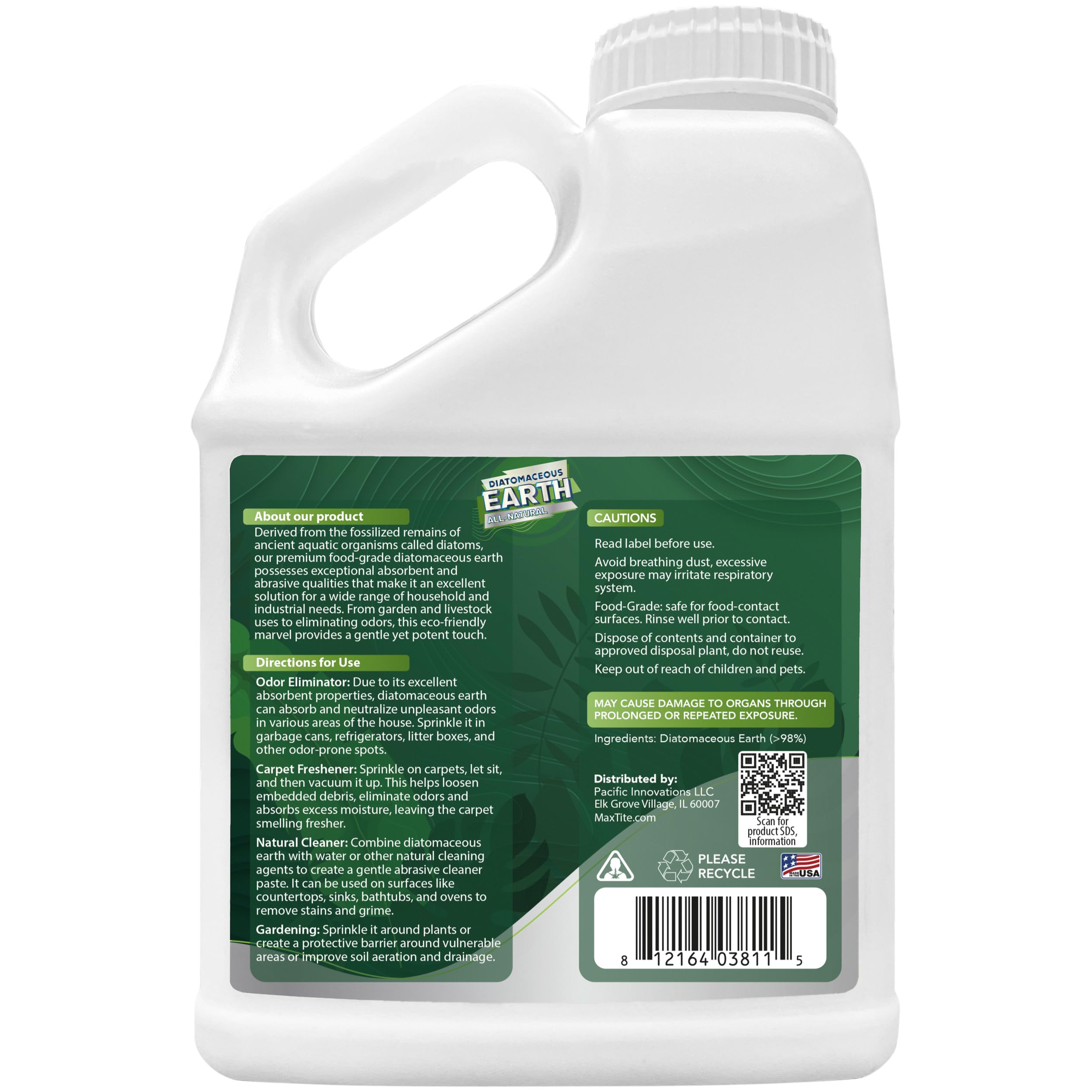 easy pour diatomaceous earth bottle