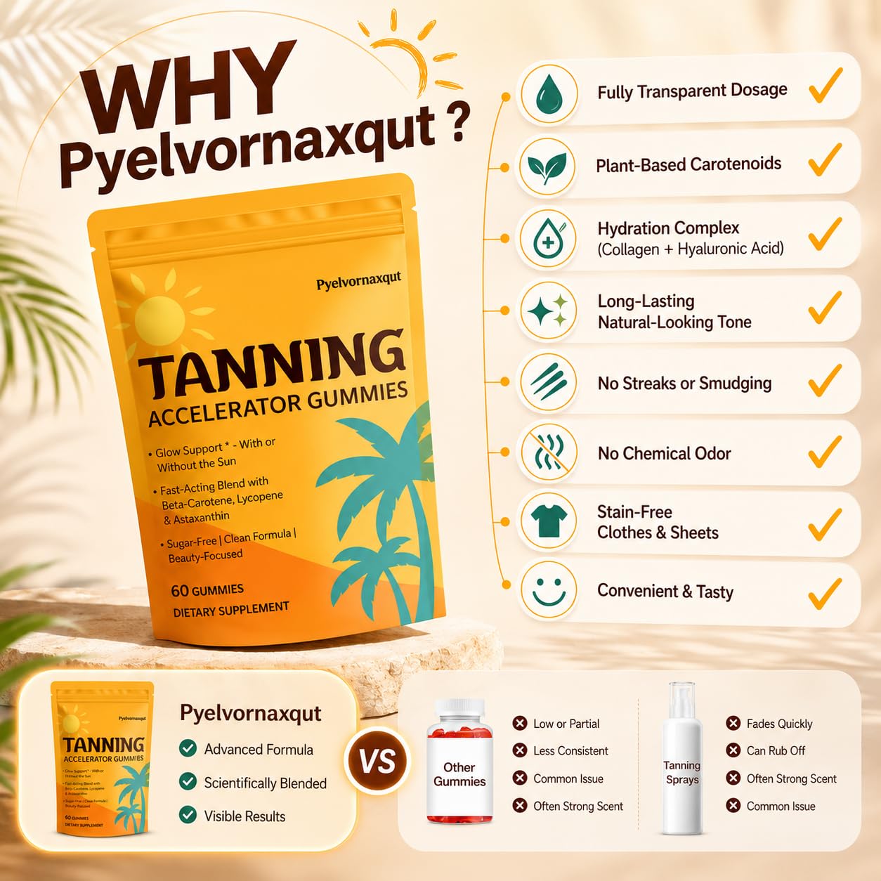Easy tanning with Golden Glow gummies