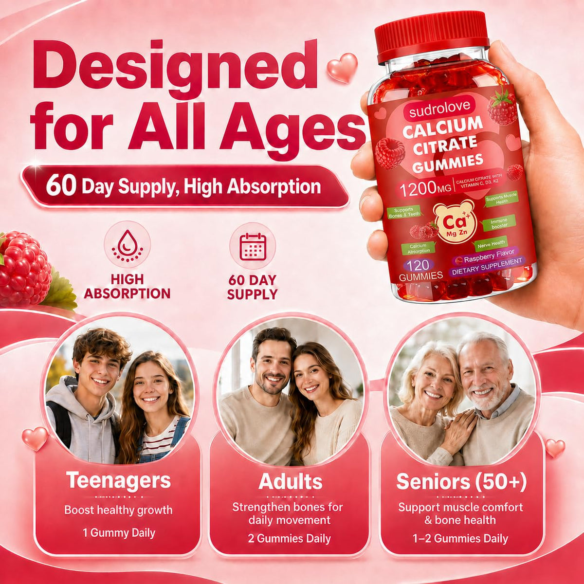 Easy to chew calcium citrate gummies
