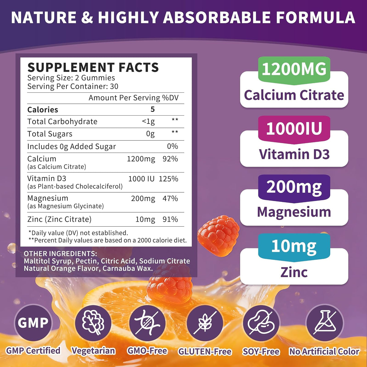 Easy to chew Calcium gummies for adults