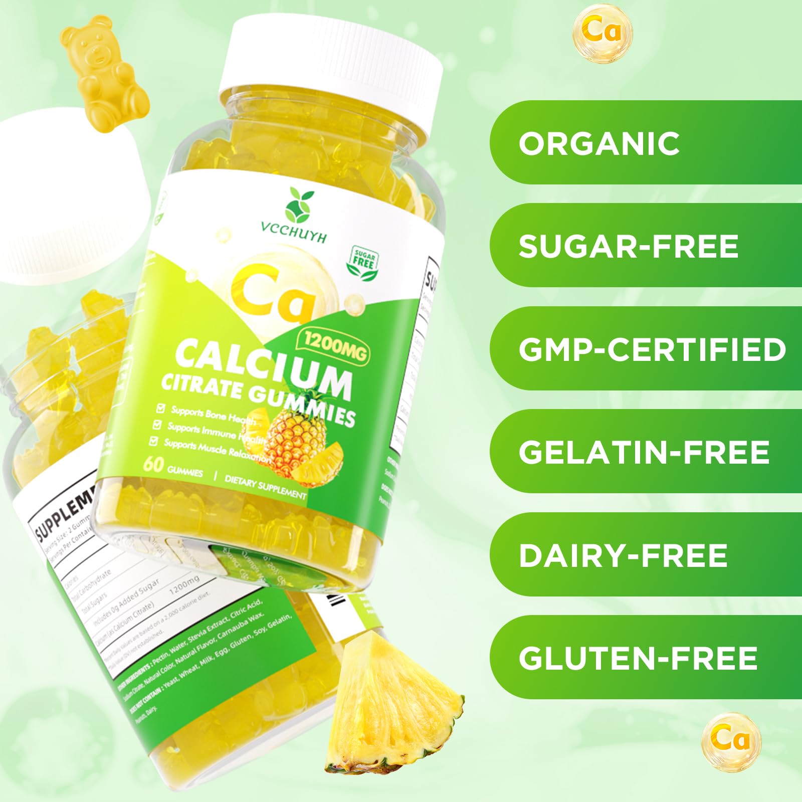 Easy-to-chew calcium gummies for adults
