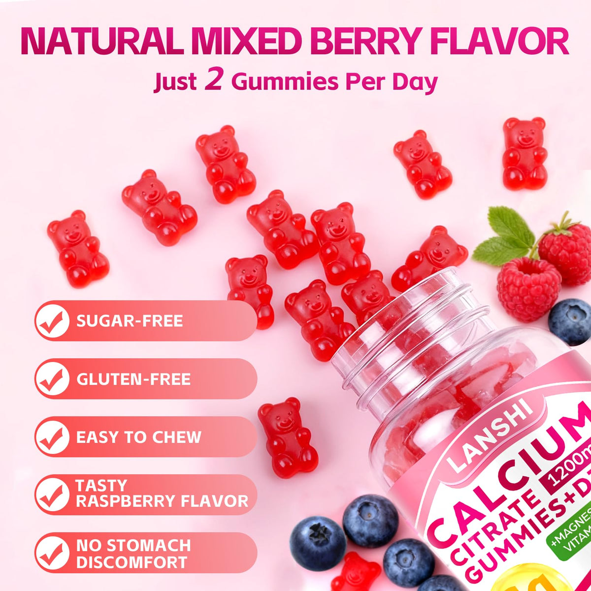 Easy-to-chew calcium gummies for bone support