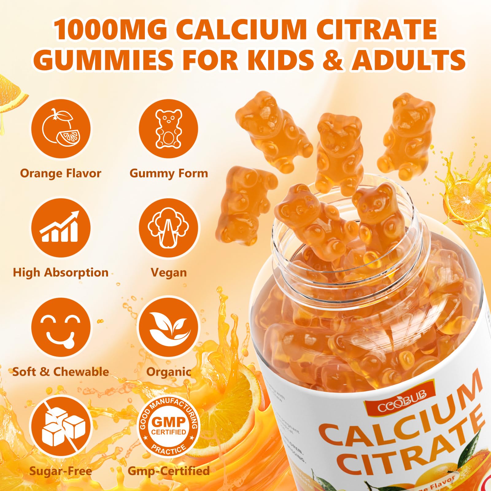 Easy-to-chew Calcium gummies for kids