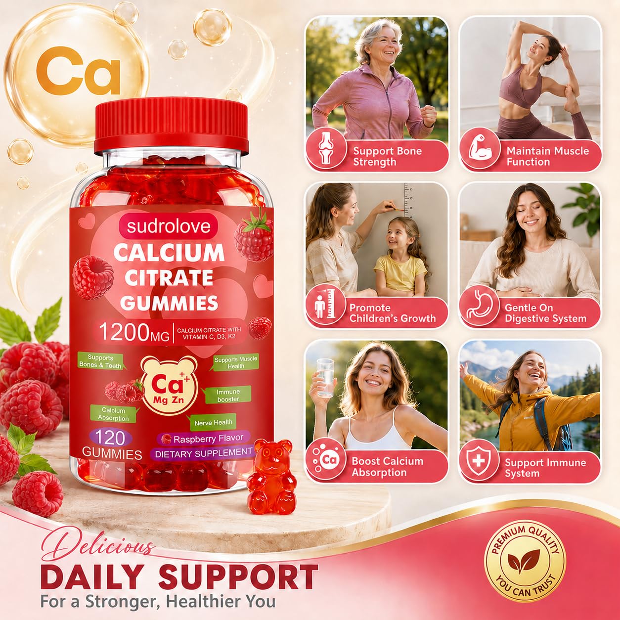 Easy to chew Calcium gummies