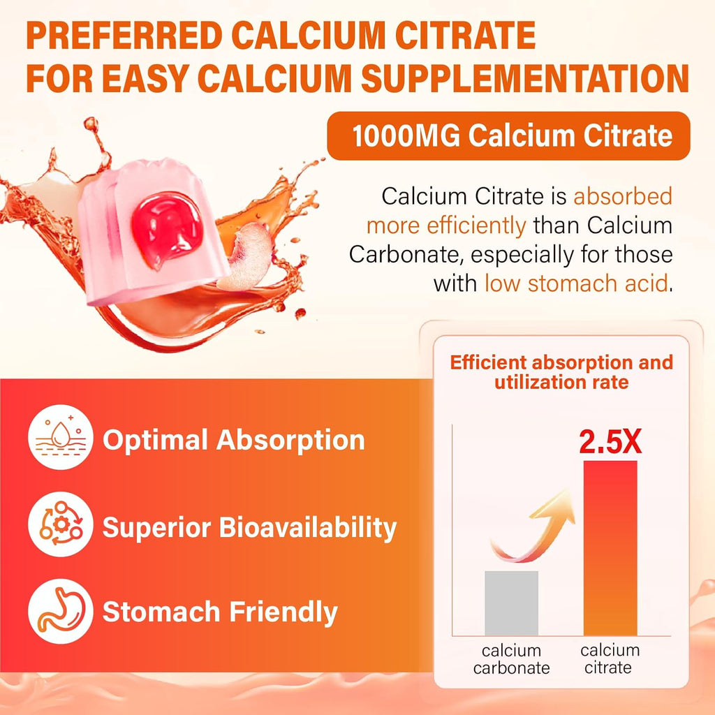 easy to chew calcium supplement gummies