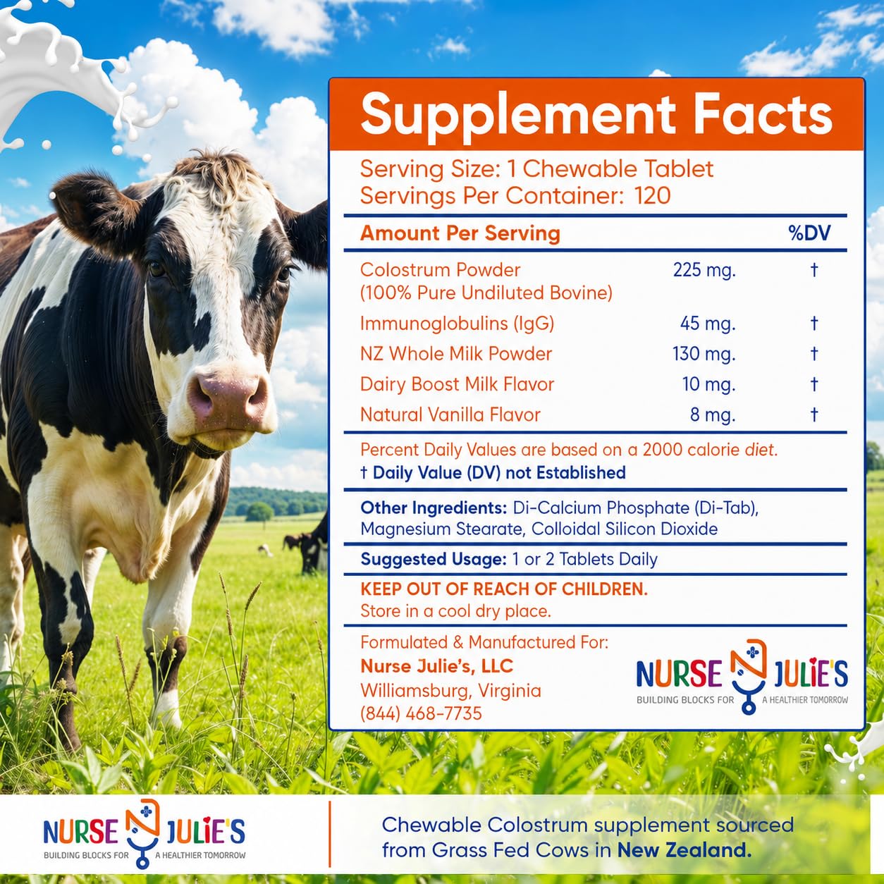 easy-to-chew colostrum tablets