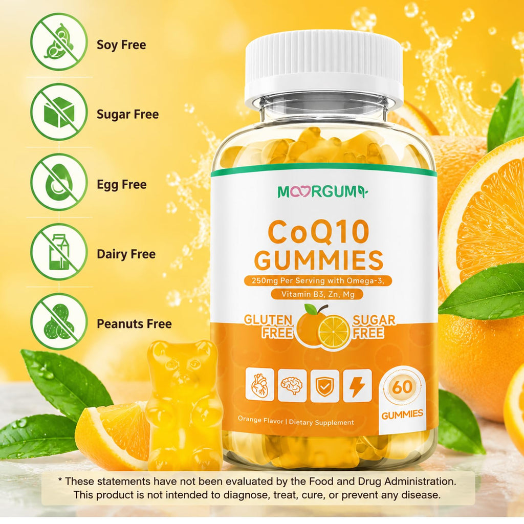 Easy to chew CoQ10 gummies for vitality