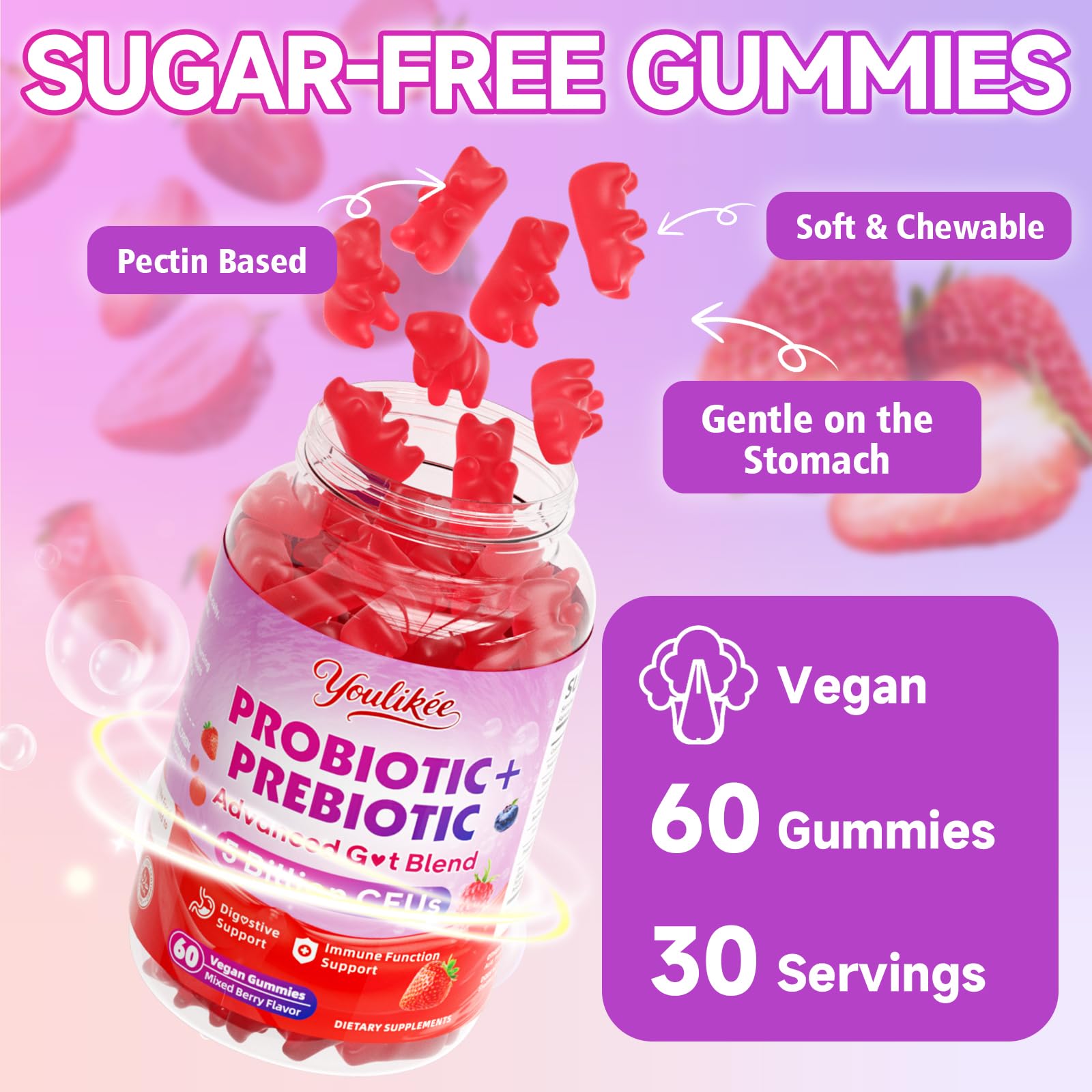 easy-to-chew digestive health gummies