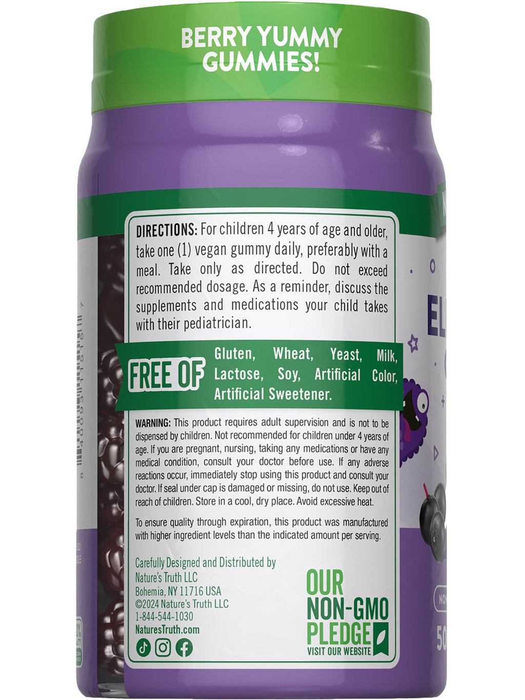 Easy-to-chew elderberry gummies for kids