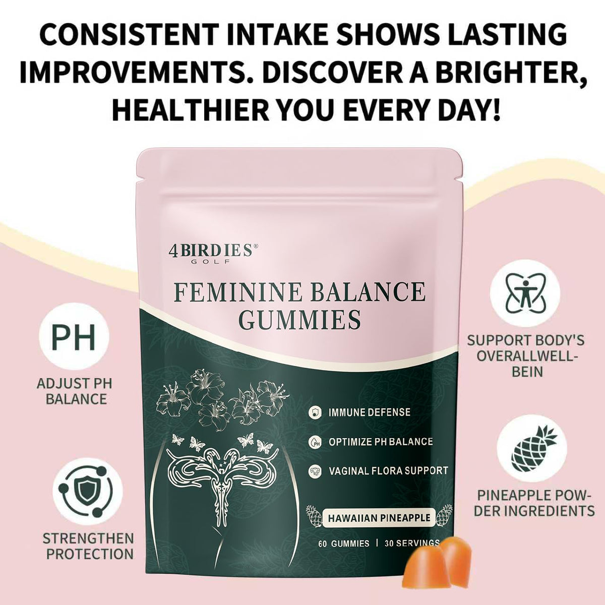 Easy to chew feminine health vitamins