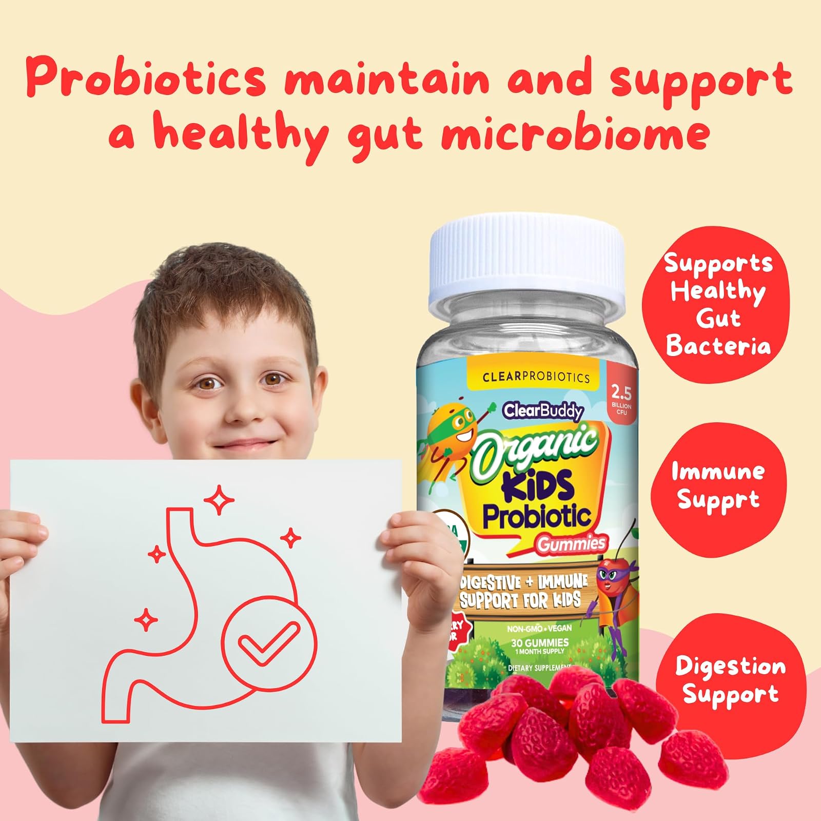 easy-to-chew gummy probiotics for kids