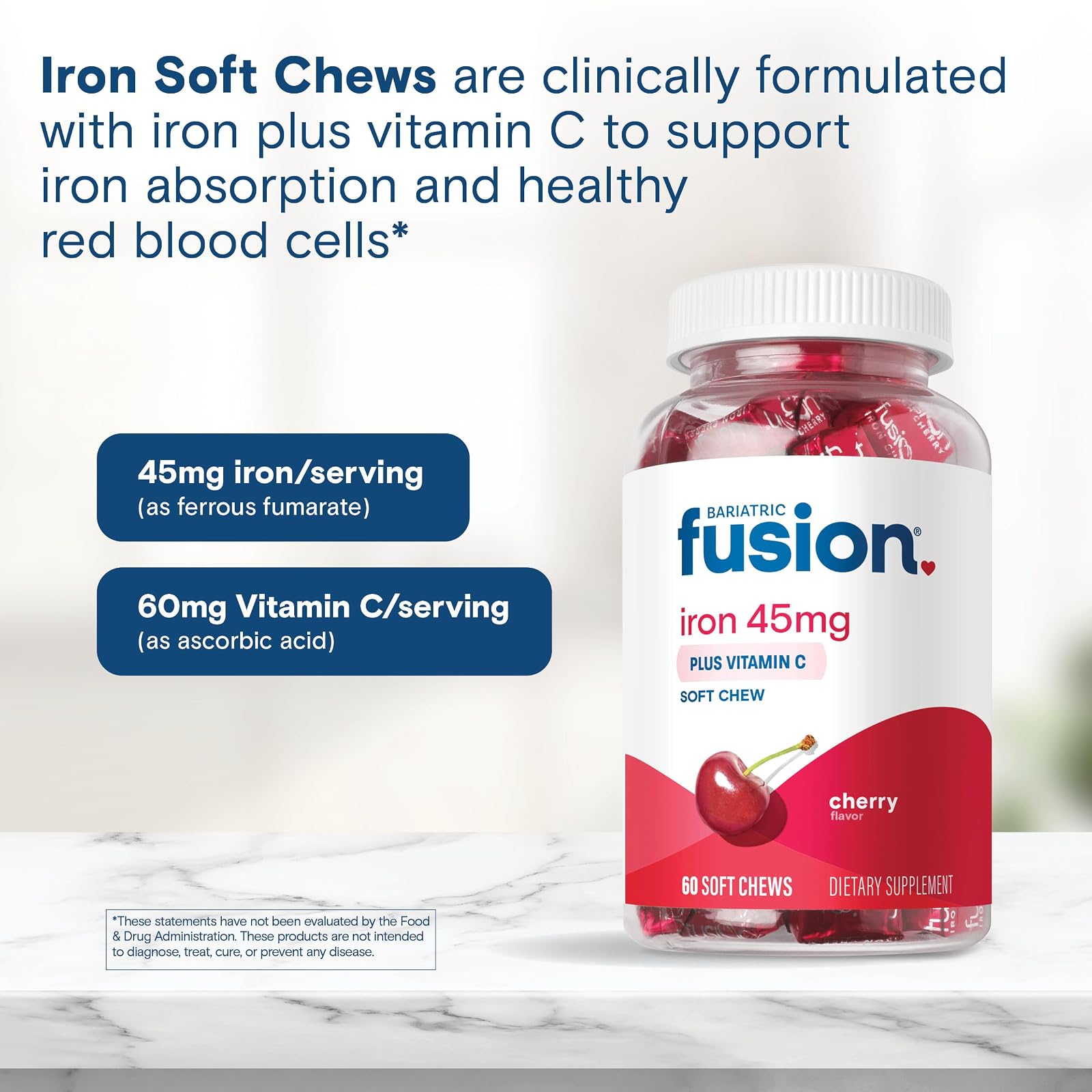 Easy to chew iron supplement