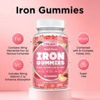 Easy to chew iron vitamin gummies