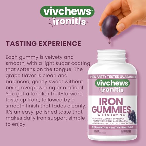 Easy to chew iron vitamin gummies