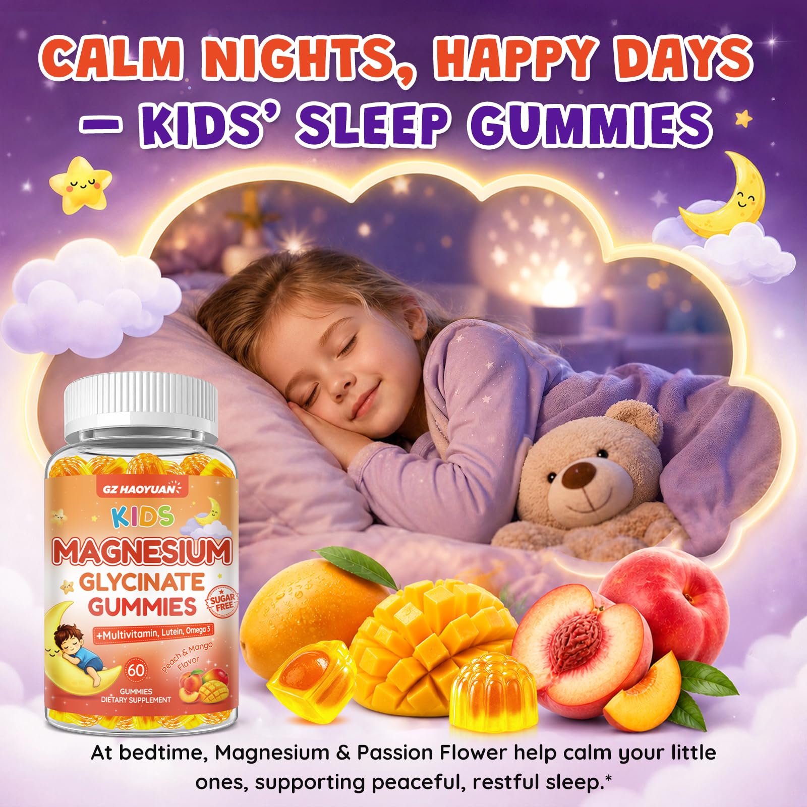 Easy-to-chew kids magnesium gummies