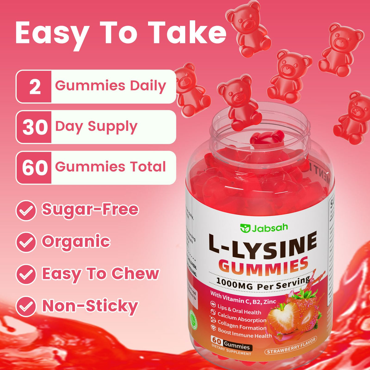 easy to chew l-lysine gummies
