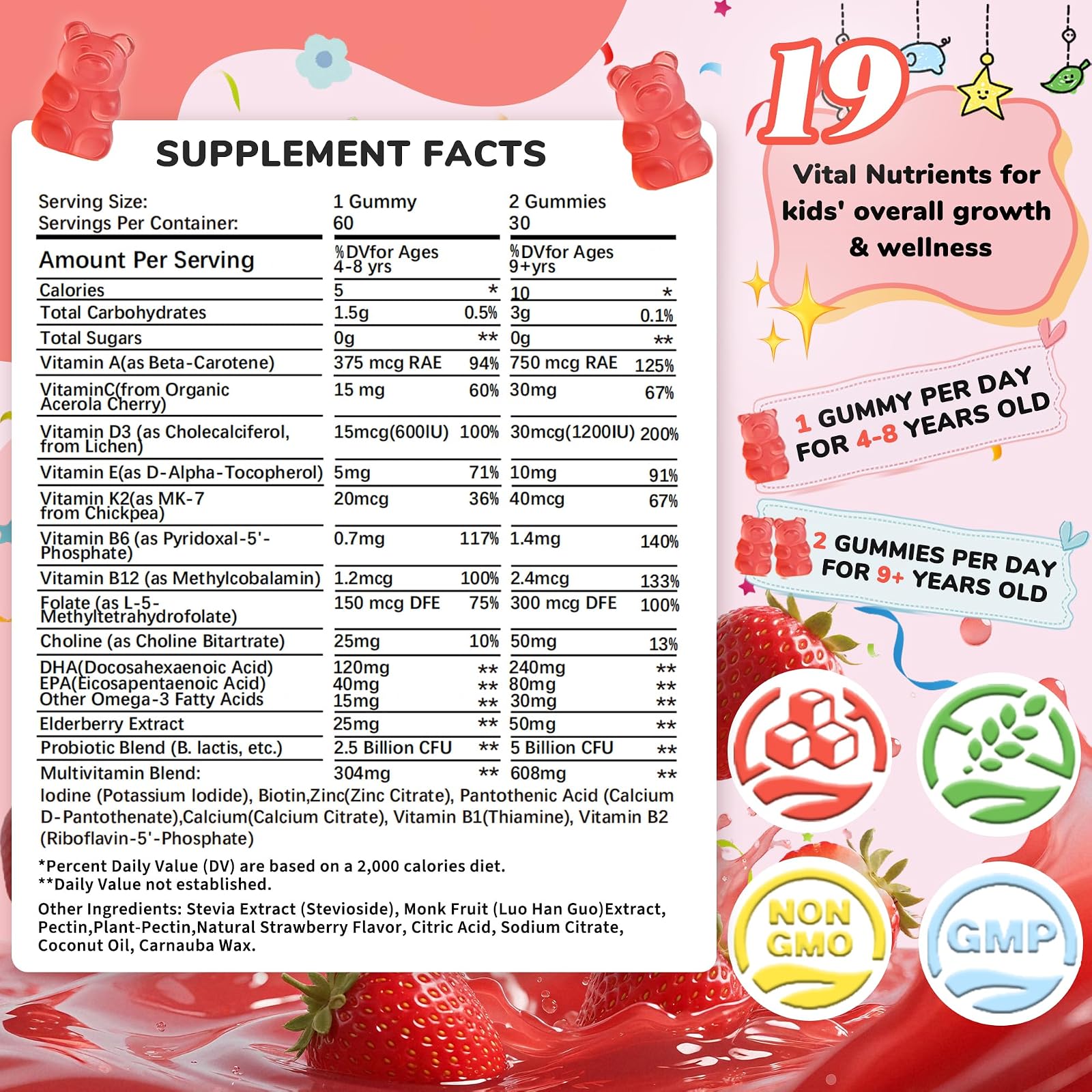 Easy-to-chew multivitamin gummies for kids