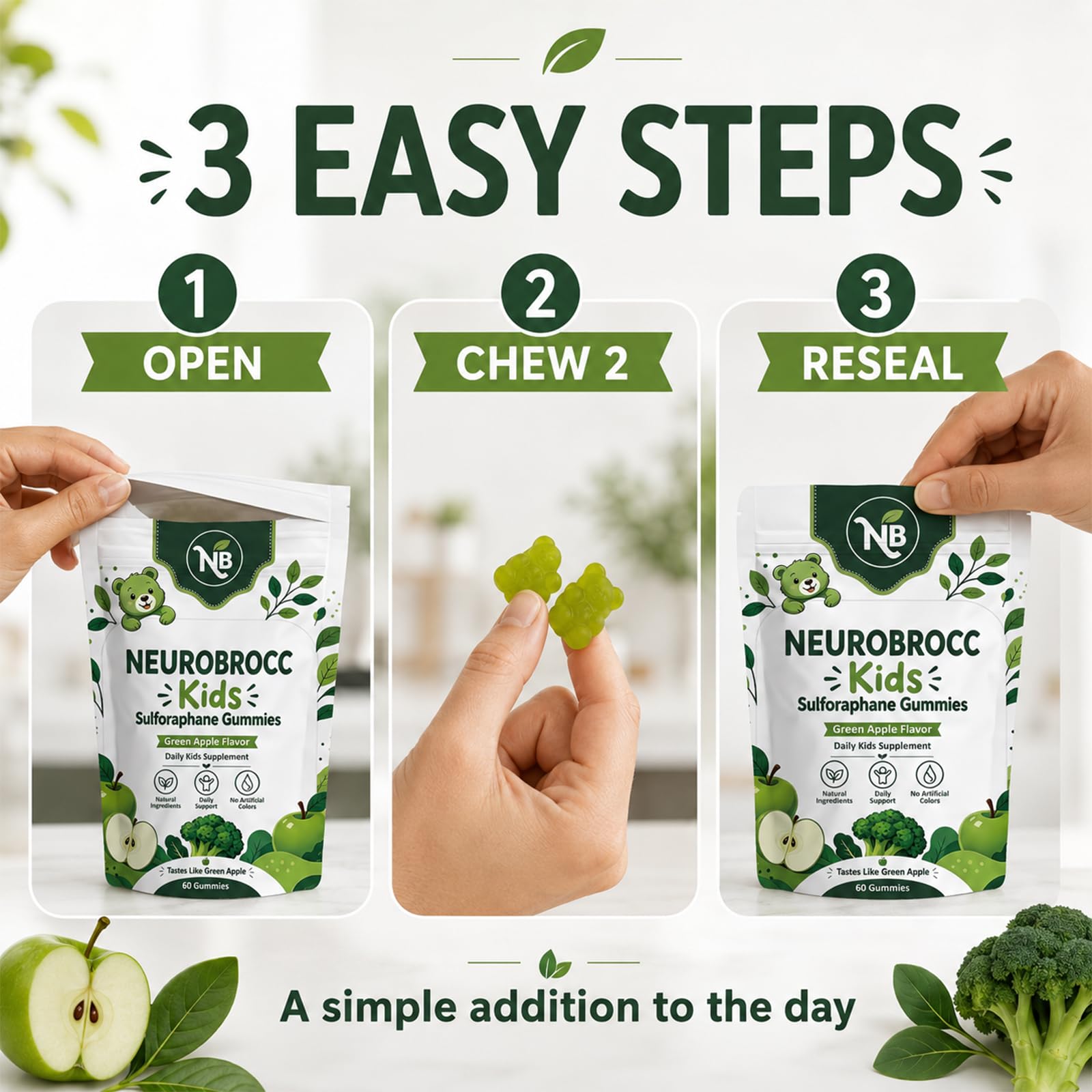 easy-to-chew NEUROBROCC gummies for kids