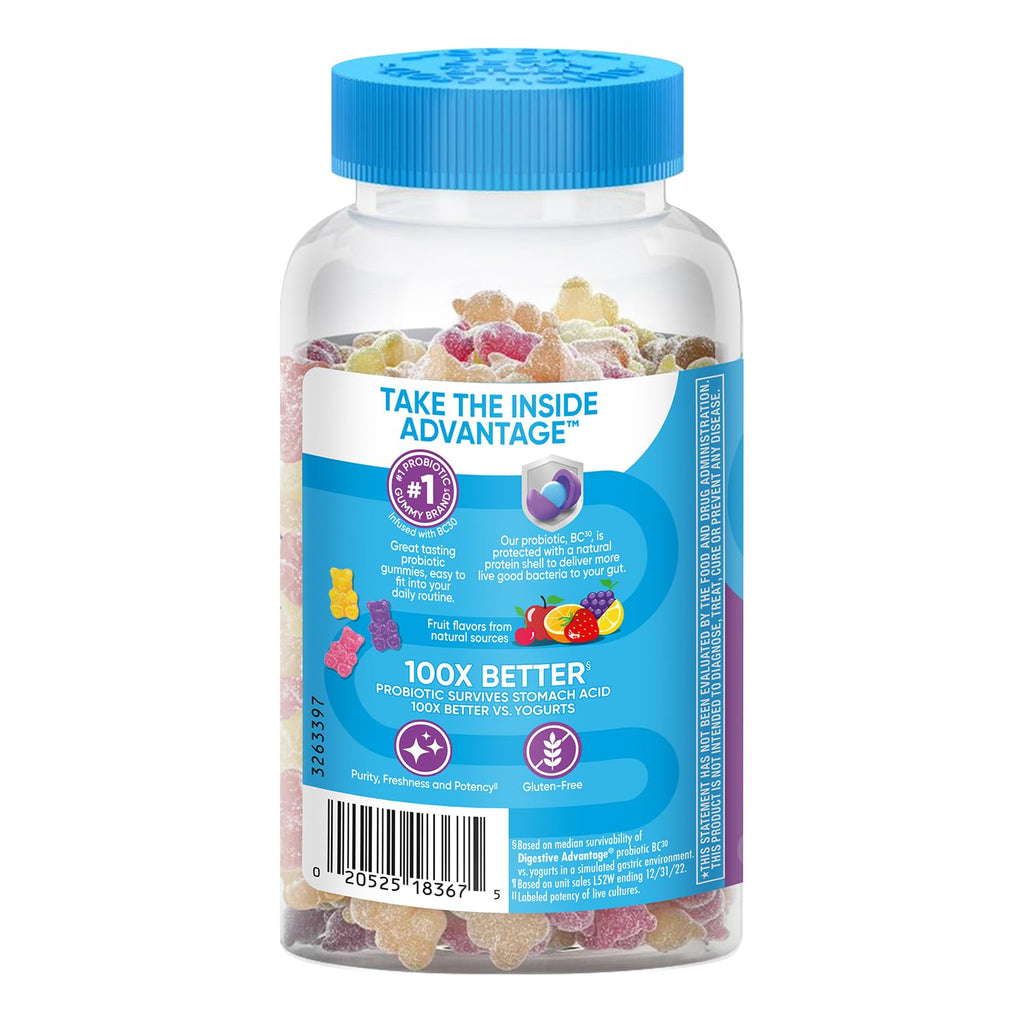 Easy-to-chew probiotic gummies for adults