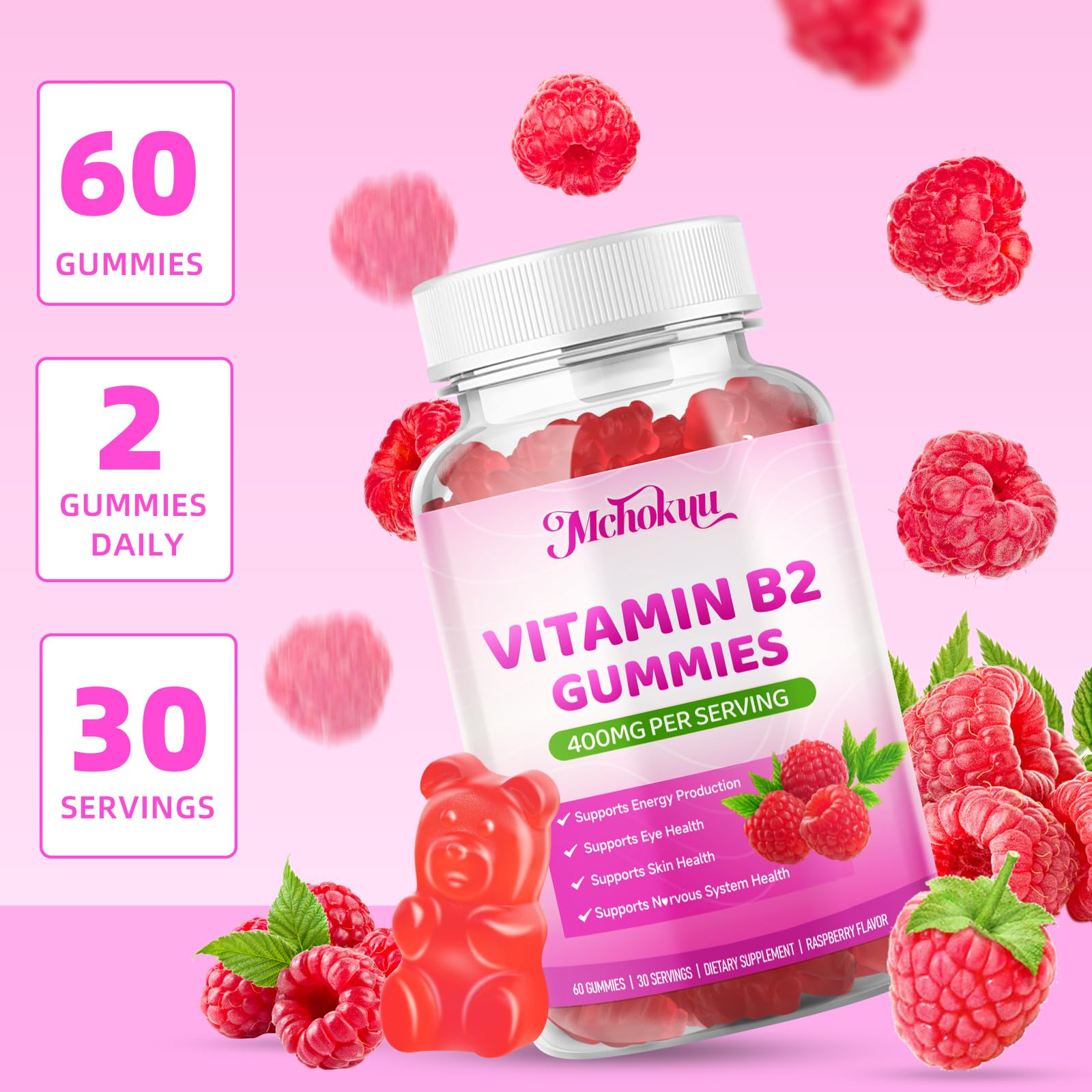 Easy-to-chew Vitamin B2 gummies for kids