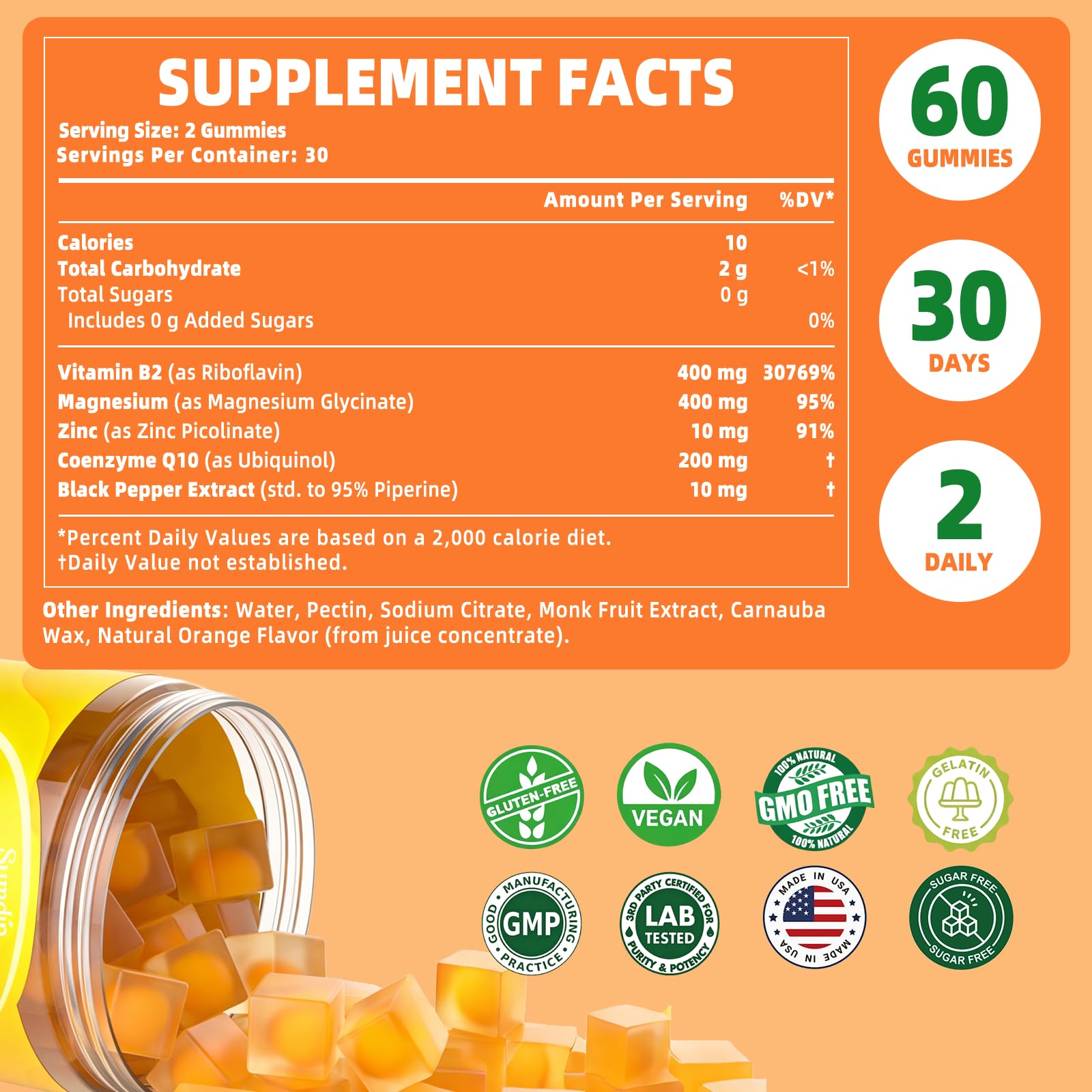 Easy-to-chew Vitamin B2 gummies