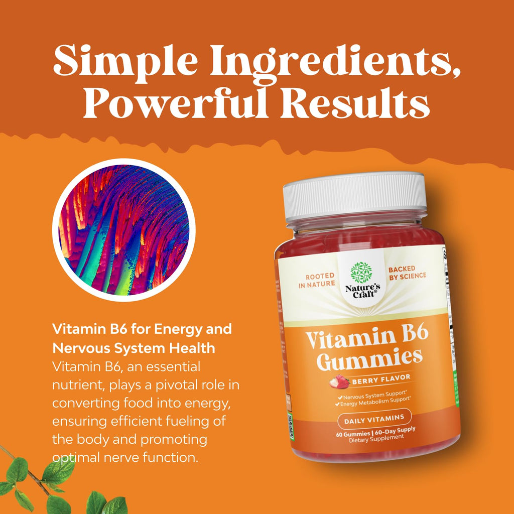 Easy-to-chew vitamin B6 gummies