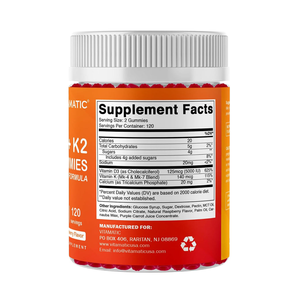 Easy to chew vitamin D3 calcium gummies