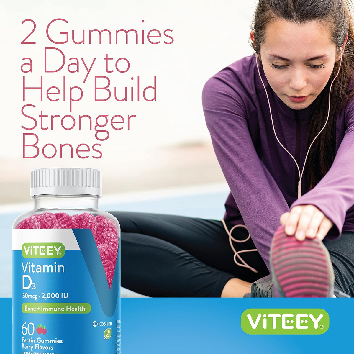 Easy-to-chew vitamin D3 gummy supplements