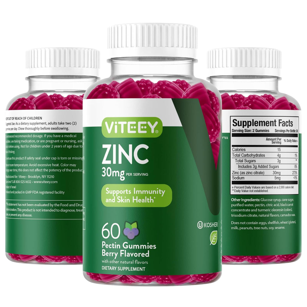 Easy-to-chew zinc gummies for quick intake