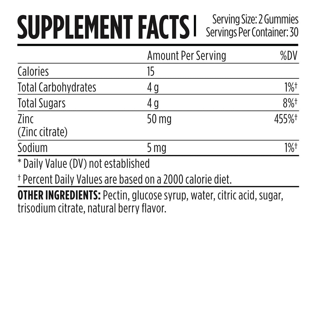 easy to chew zinc gummies