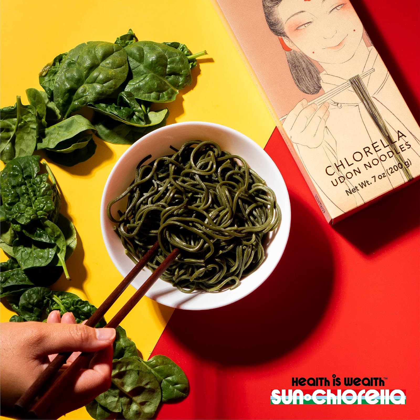 Easy-to-cook chlorella algae noodles