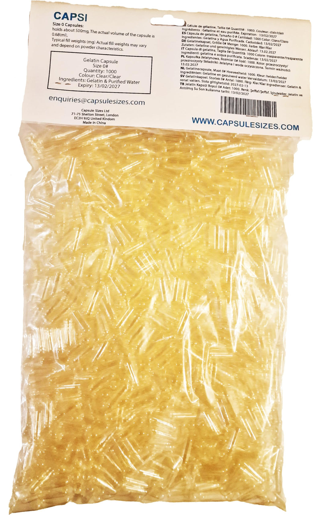 easy-to-fill empty gelatin capsules